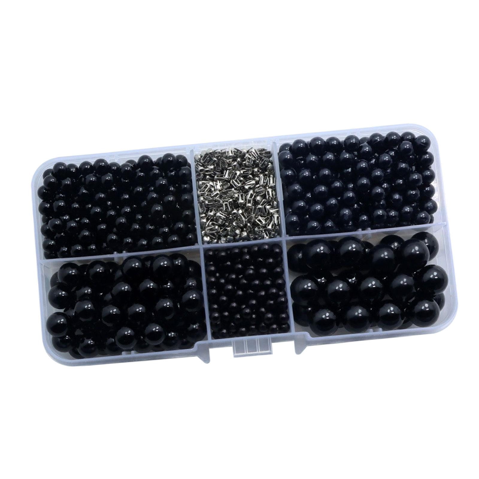 600 Pieces Crafting Beads Round Loose Beads Glossy ABS Material for ...