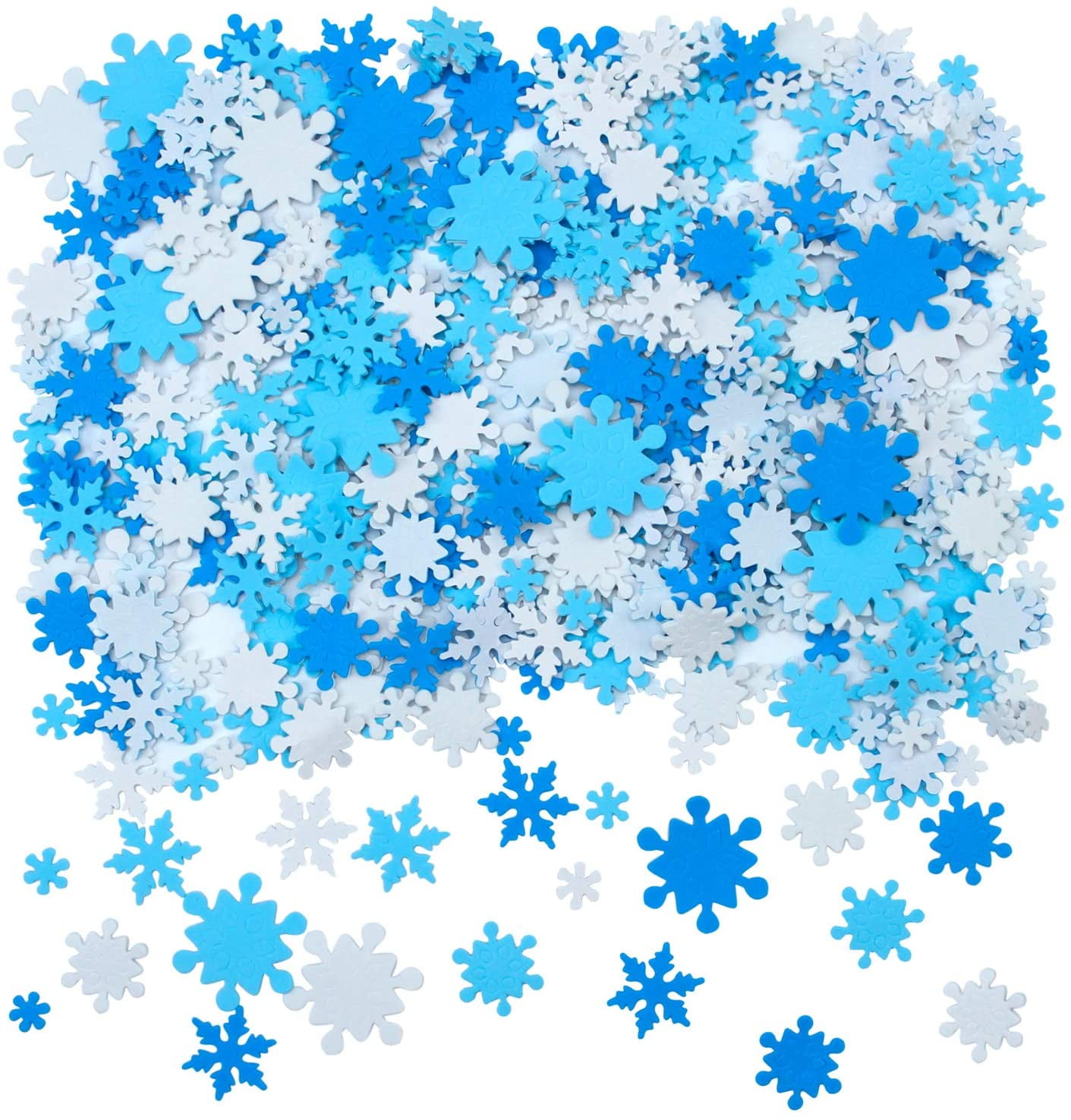 600 Pieces Foam Snowflake Stickers Self-Adhesive Snowflake Shape ...