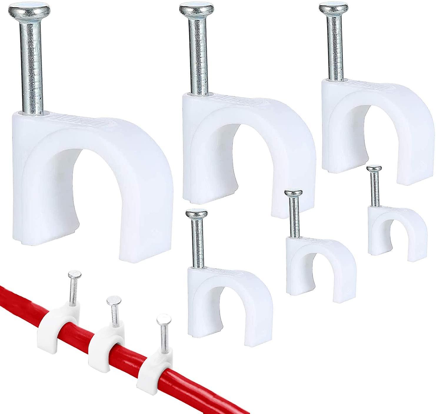 600 Pieces Round Cable Clip With Steel Nail, Cable Tie, 4mm/5mm/6mm/8mm ...