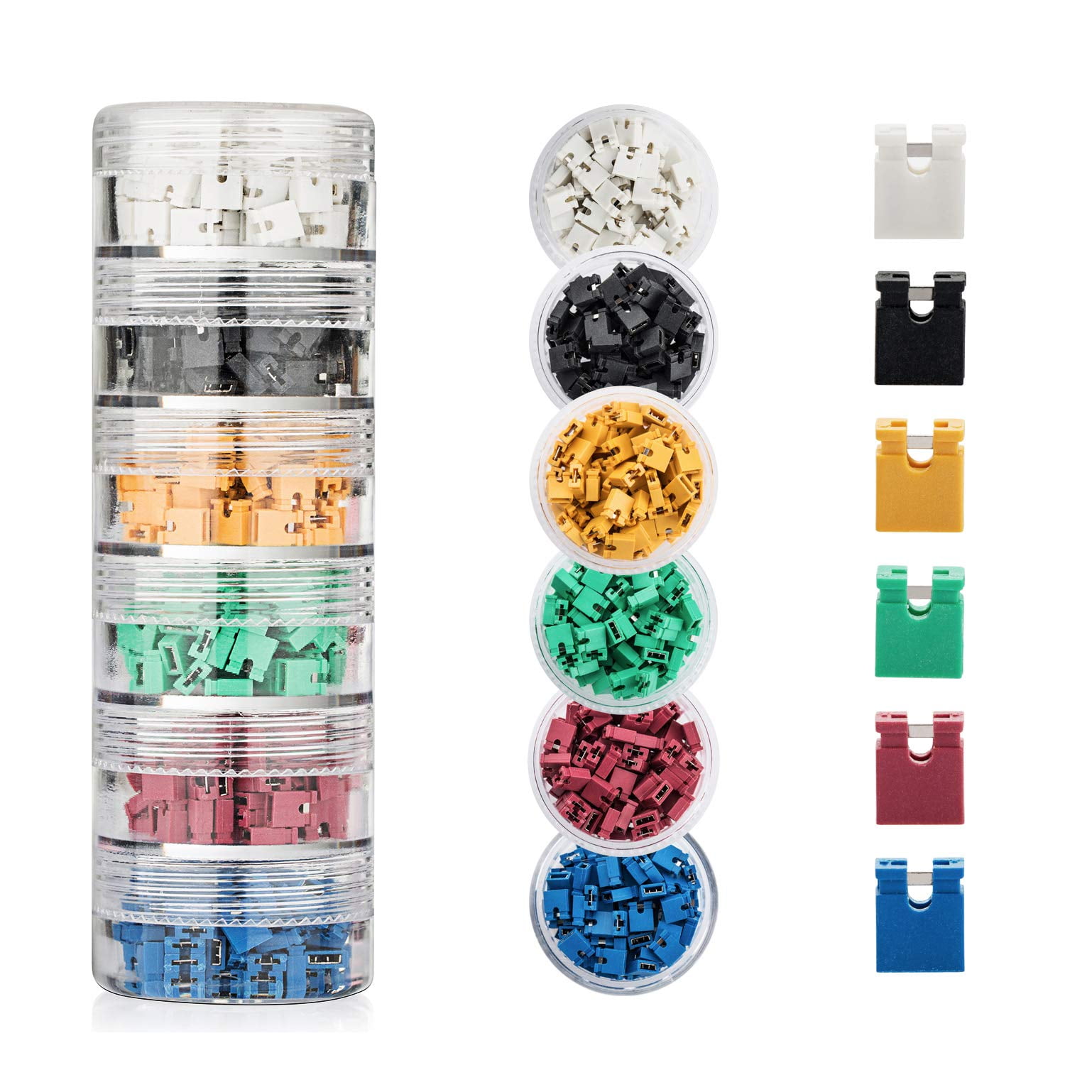 600 Pieces Standard Computer RRF12 Jumper Caps Header Pin Shunt Short ...