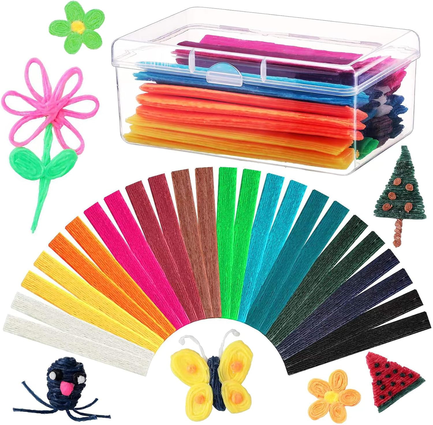600 Pieces Wax Craft Sticks for Kids Bendable Sticky Yarn Molding ...