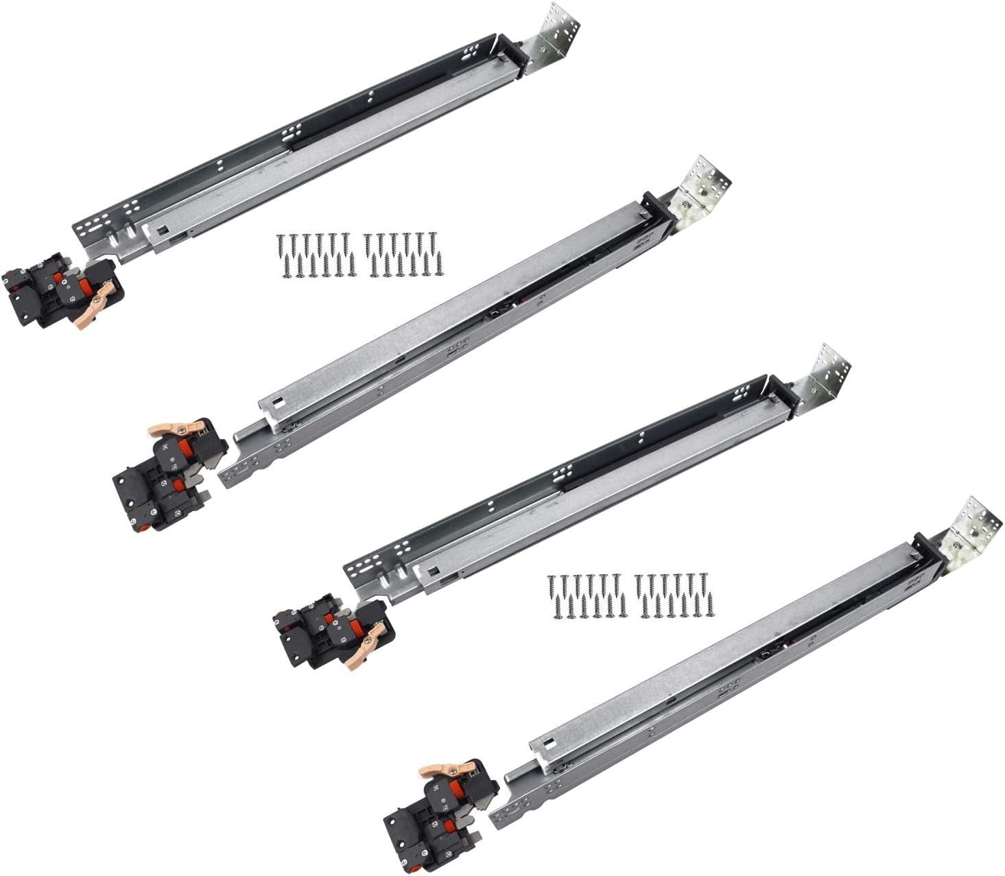 600 Series, Full Extension Undermount Drawer Slide, Self-Soft for Frame ...
