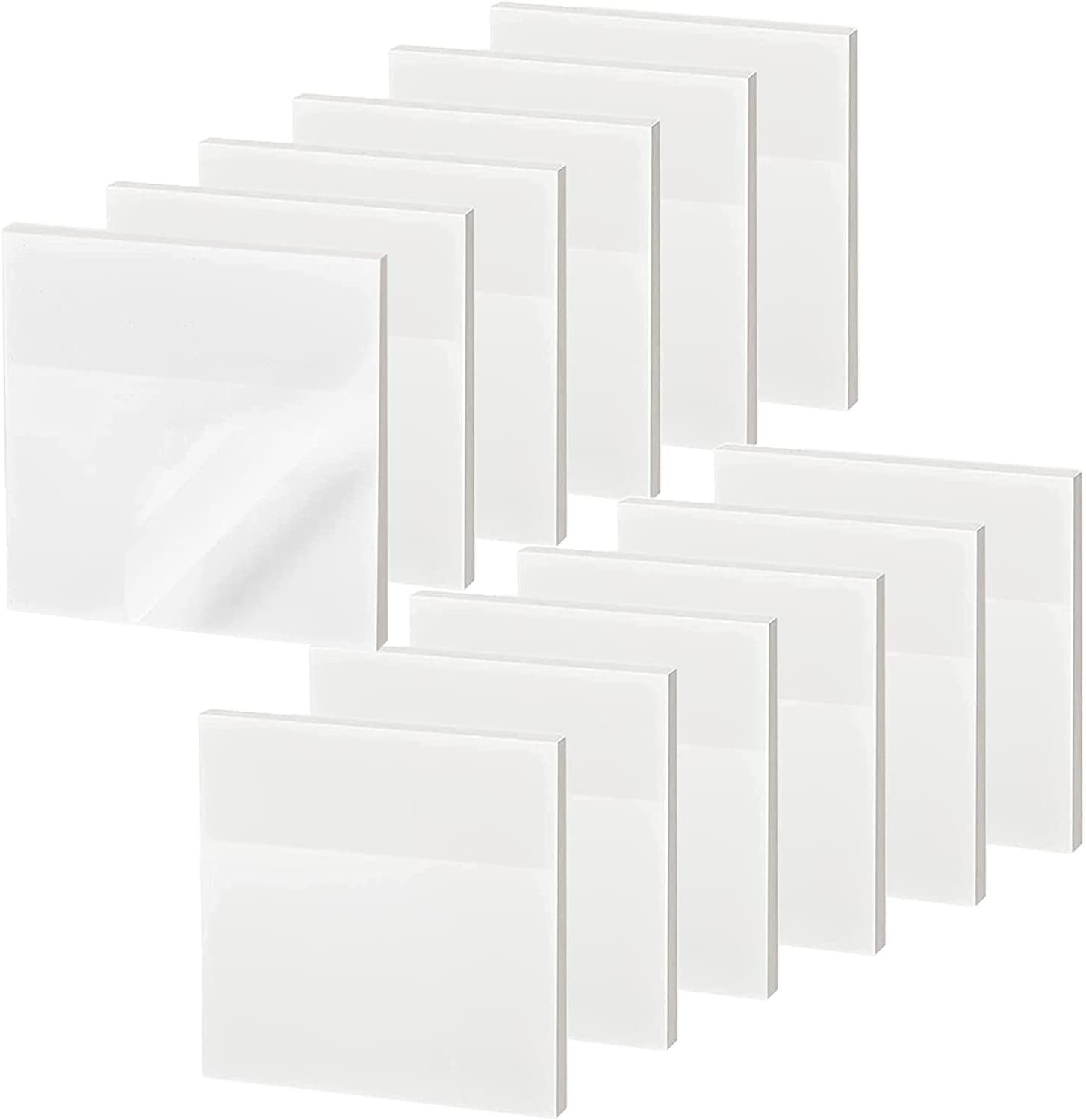 600 Sheet Transparent Sticky Notes, 3" x 3" Clear Sticky Notes ...