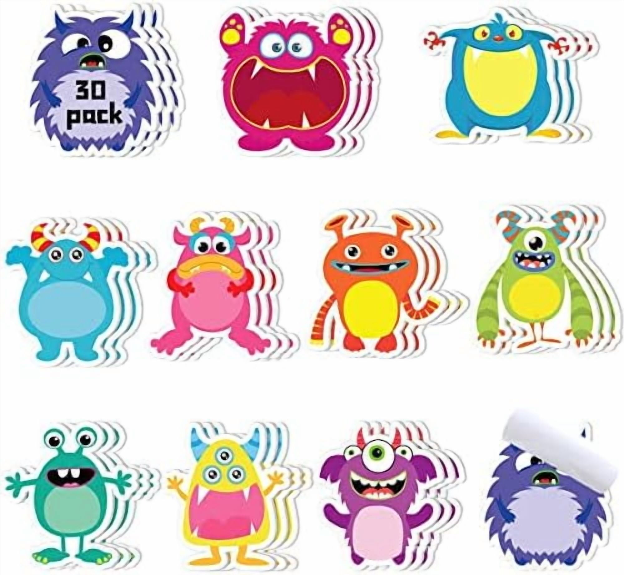 600 Sheets/30 Pads Halloween Sticky Notes Cartoon Monster Shaped Self ...