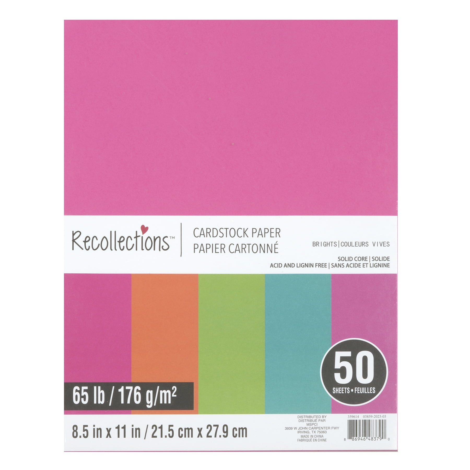 600 Sheets Brights 8.5" x 11" Cardstock Paper by Recollections - Acid ...