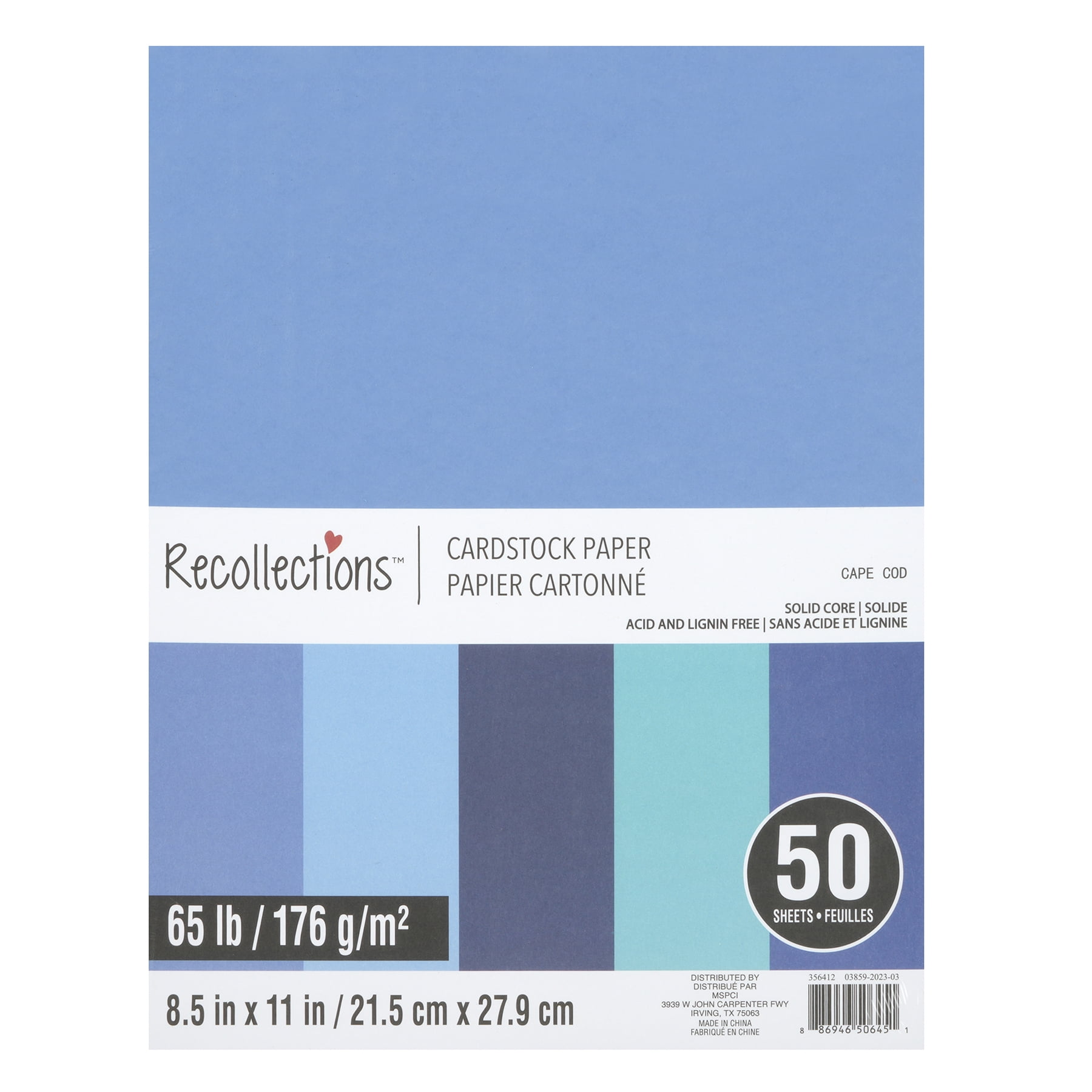 600 Sheets Cape Cod 8.5" x 11" Cardstock Paper by Recollections - Acid ...