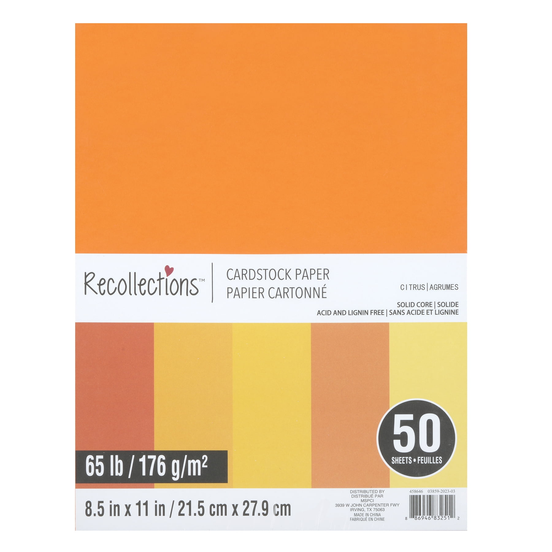 600 Sheets Citrus 8.5" x 11" Cardstock Paper by Recollections - Acid ...