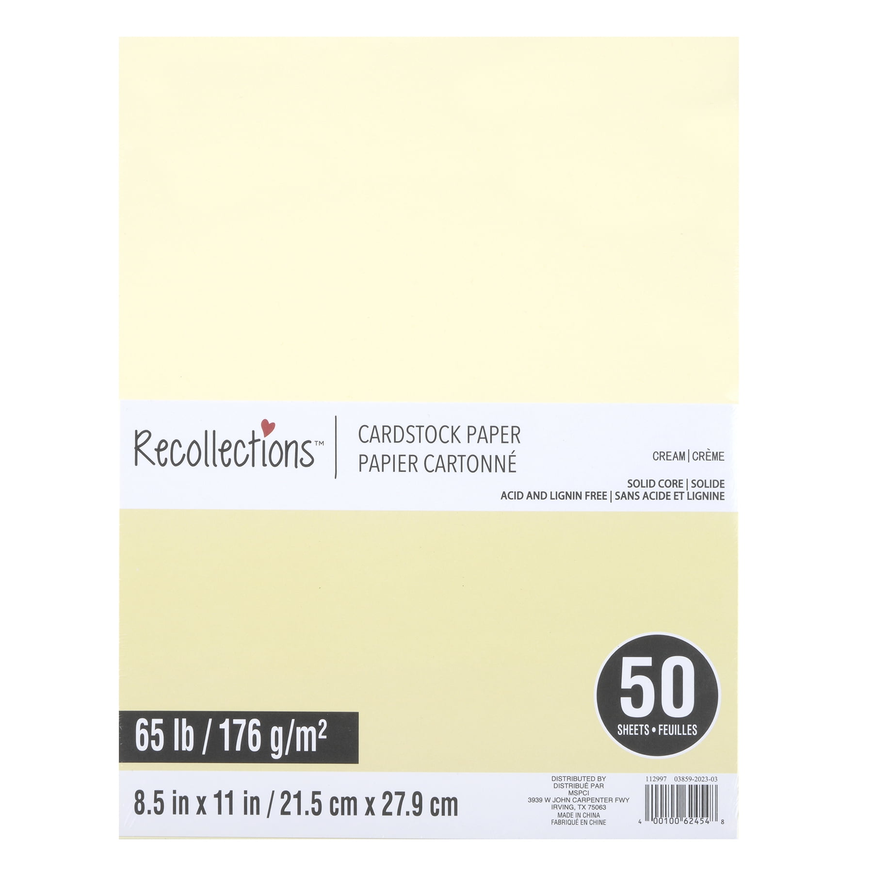 600 Sheets Cream 8.5" x 11" Cardstock Paper by Recollections - Acid and ...