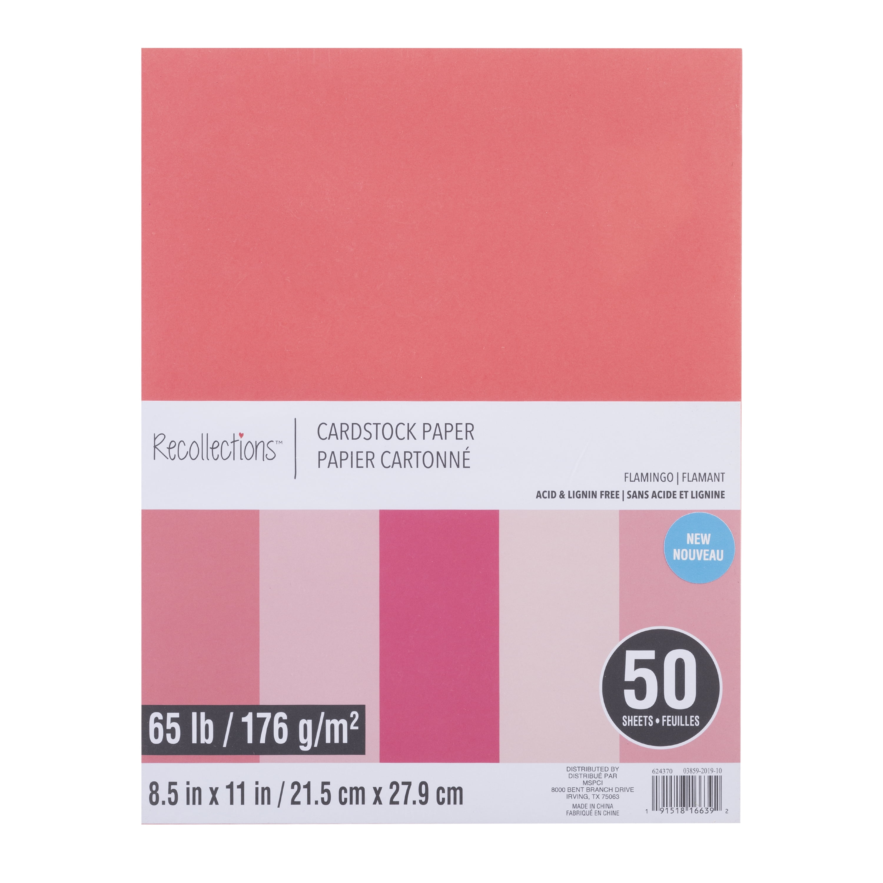 600 Sheets Flamingo 8.5" x 11" Cardstock Paper by Recollections - Acid ...