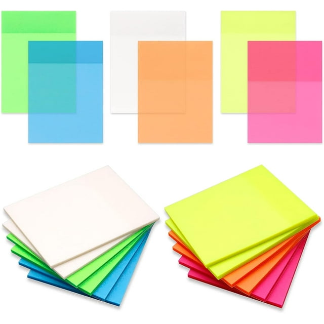 600 Sheets Transparent Sticky Notes, Clear Self-Sticky Annotation ...