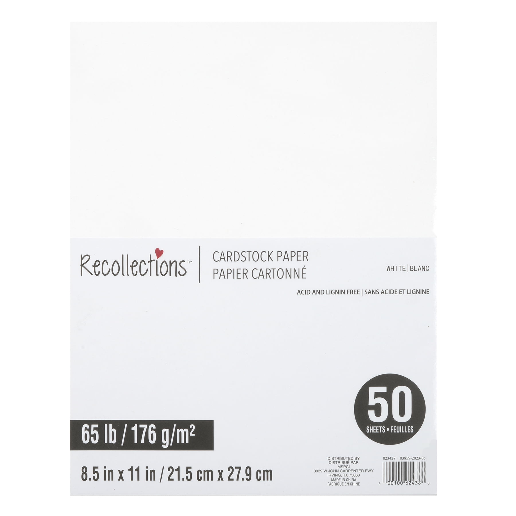 600 Sheets White 8.5" x 11" Cardstock Paper by Recollections - Acid and ...