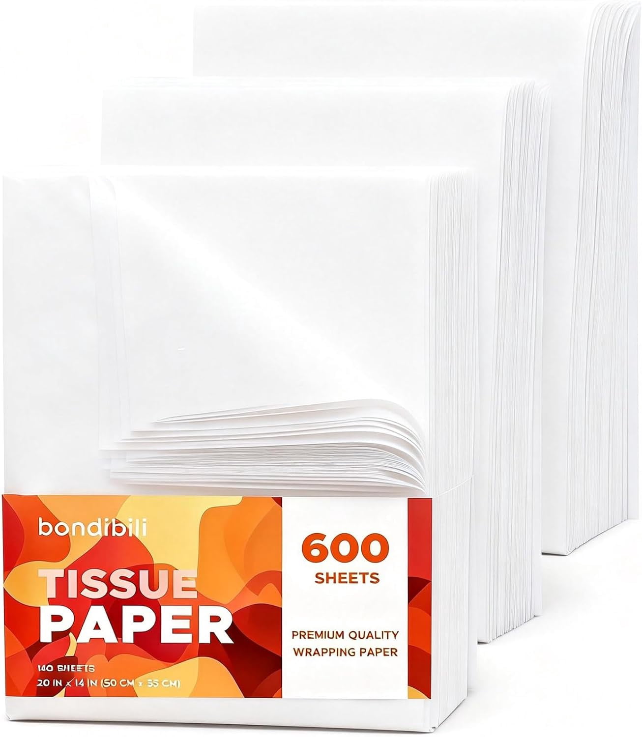 600 Sheets White Tissue Paper for Gift Bags Bulk, 14"x20" Acid Free ...