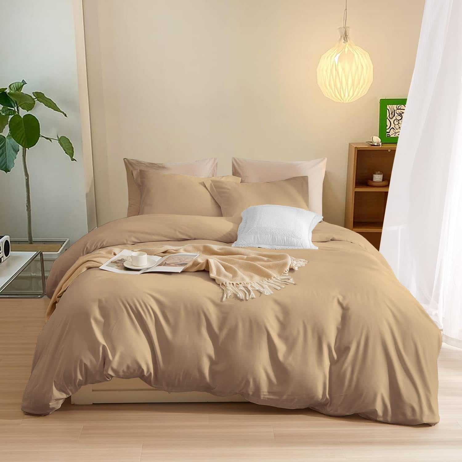 600-TC 3-PCs Duvet Cover Set | Corner Ties | Silky Soft, Breathable ...