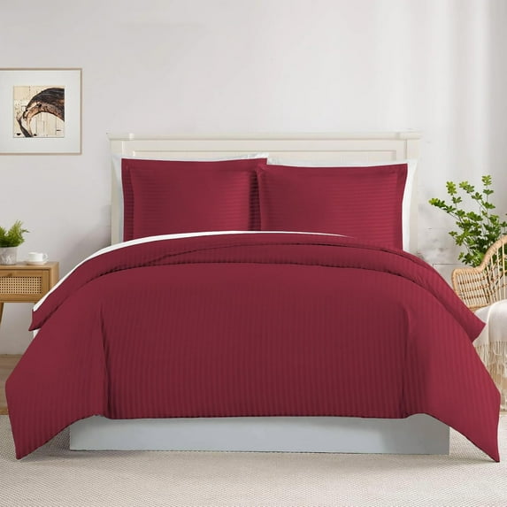 600-TC Egyptian Cotton 3-Piece Duvet Cover Set – Zipper Closure ...