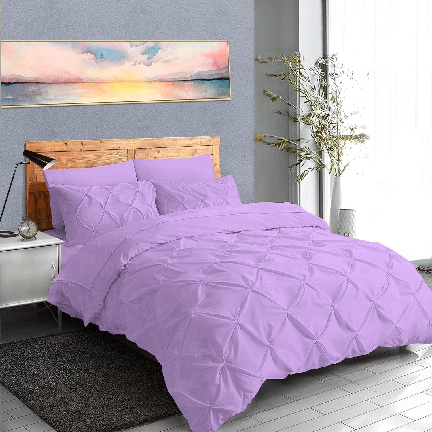 600-TC Luxury Soft & Cozy 3-PCs Pinch Pleated Duvet Cover Set - Premium ...