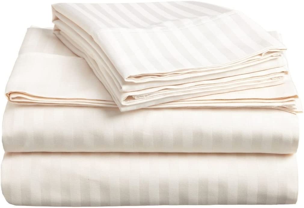 Hotel London 600 Thread Count 100% Cotton Deep Pocket Striped Sheet Set ...