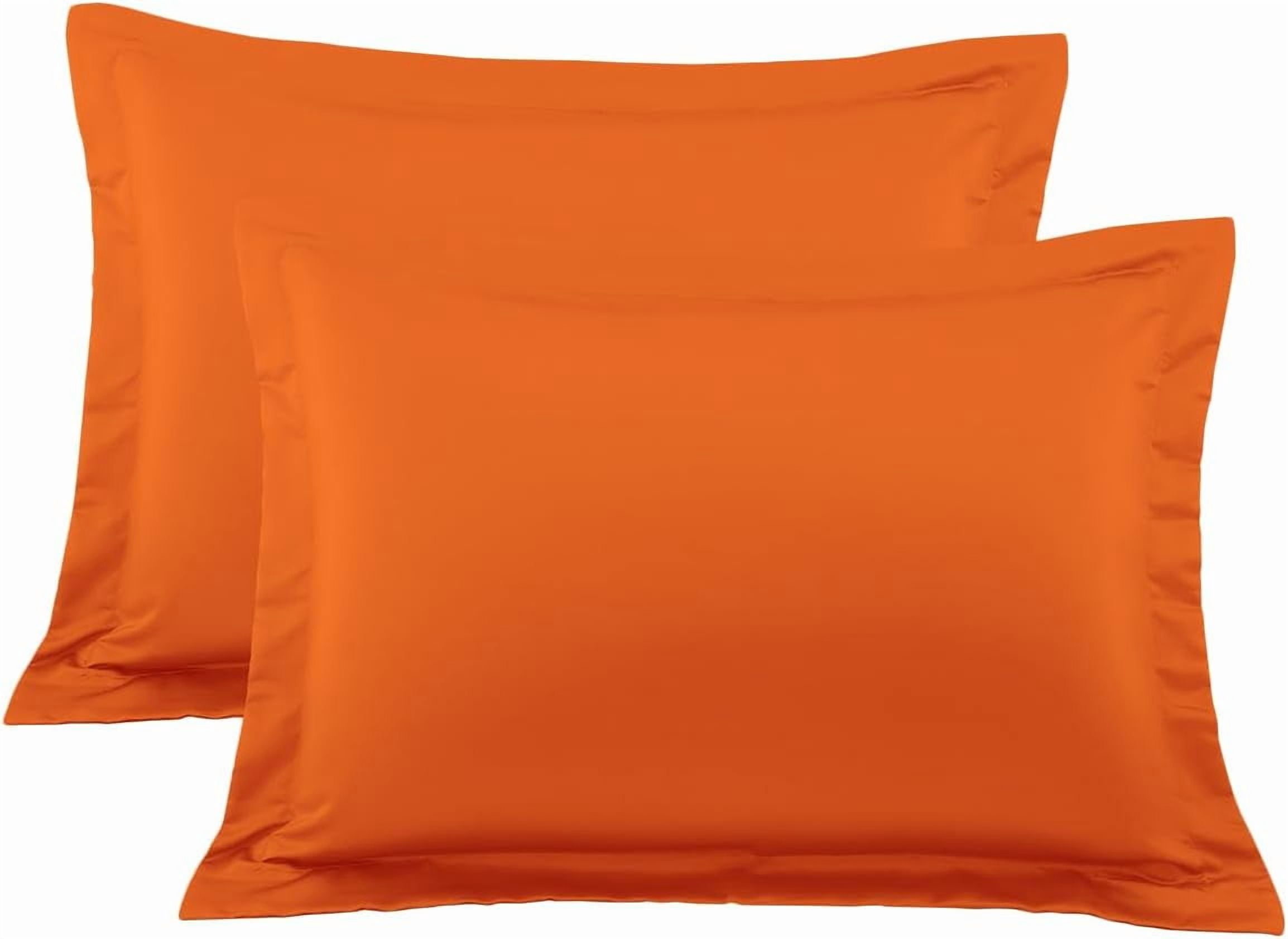 600 Thread Count Egyptian Cotton 2-Piece Pillow Sham Set with Flanged ...