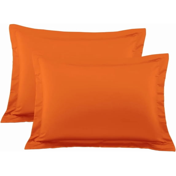 600 Thread Count Egyptian Cotton 2-Piece Pillow Sham Set with Flanged ...