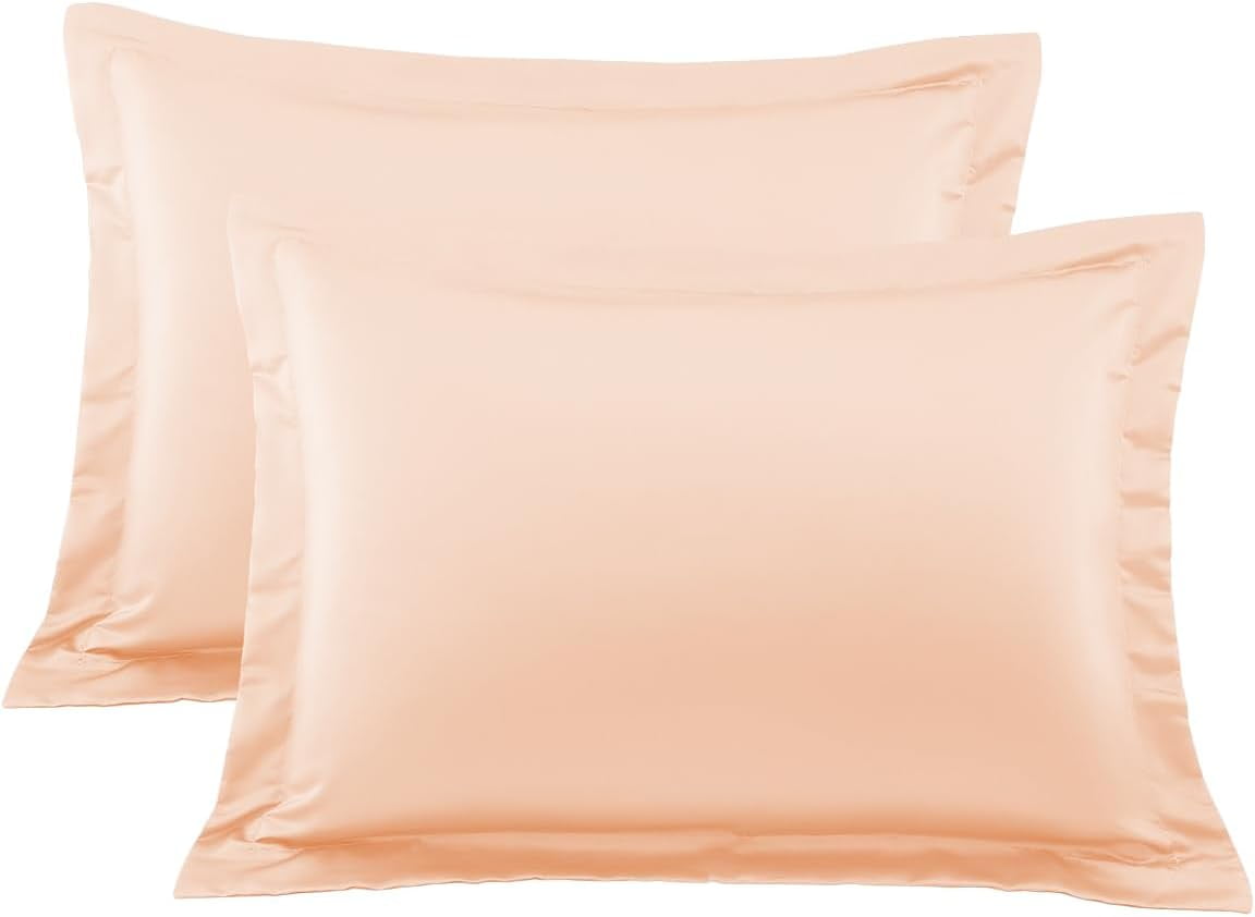 600 Thread Count Egyptian Cotton 2-Piece Pillow Sham Set with Flanged ...