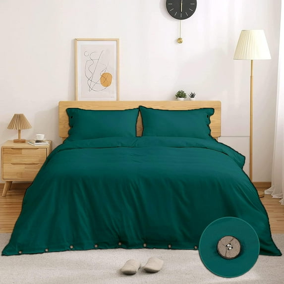 600 Thread Count Egyptian Cotton 3-Piece Duvet Cover Set with Coconut ...