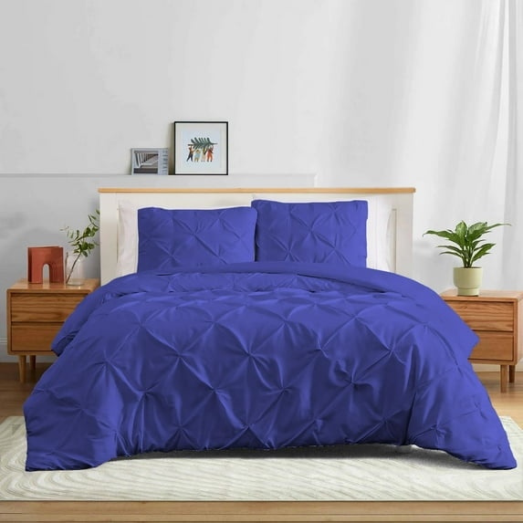 600 Thread Count Egyptian Cotton 3-Piece Pinch Pleated Duvet Cover Set ...