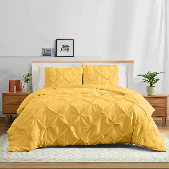 600 Thread Count Egyptian Cotton 3-Piece Pinch Pleated Duvet Cover Set ...