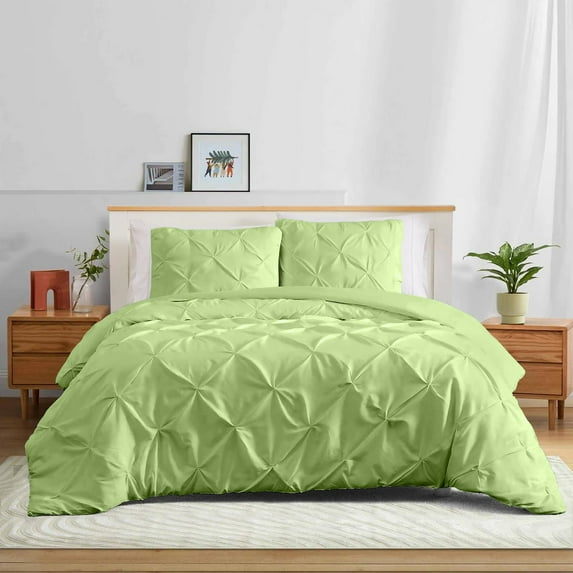 600 Thread Count Egyptian Cotton 3-Piece Pinch Pleated Duvet Cover Set ...