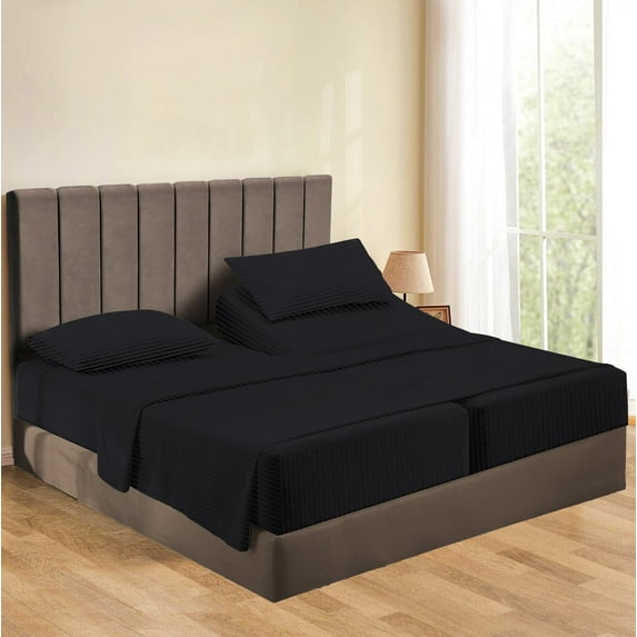 600-Thread Count Egyptian Cotton 5-Piece Split King Sheet Set, 10-12 ...