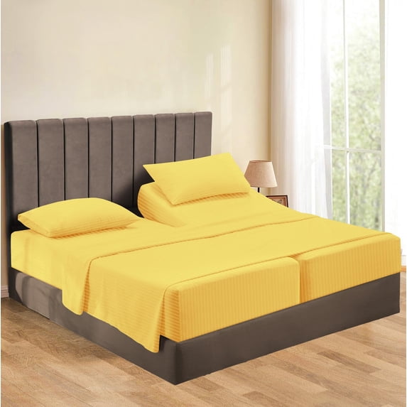 600-Thread Count Egyptian Cotton 5-Piece Split King Sheet Set, 13-15 ...
