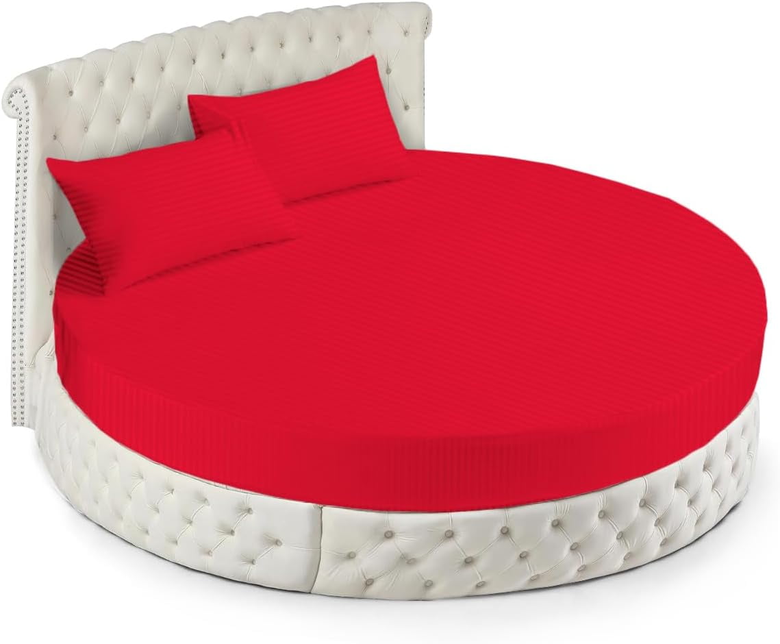 600-Thread Count Egyptian Cotton California King Round Bed Sheet Set ...