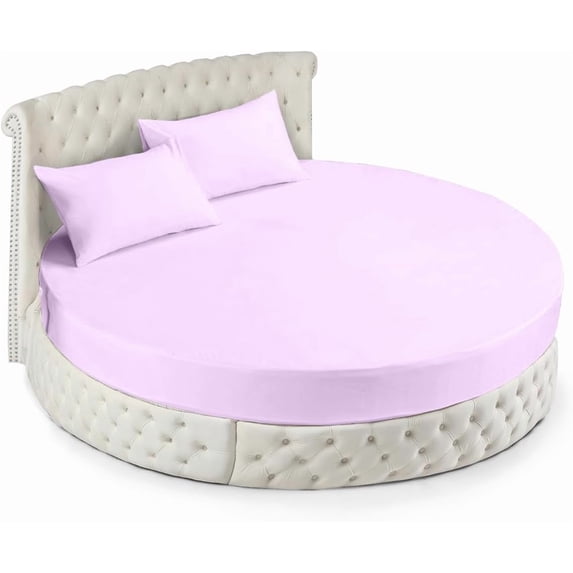 600-Thread Count Egyptian Cotton Queen Round Bed Sheet Set – Fits 84 ...