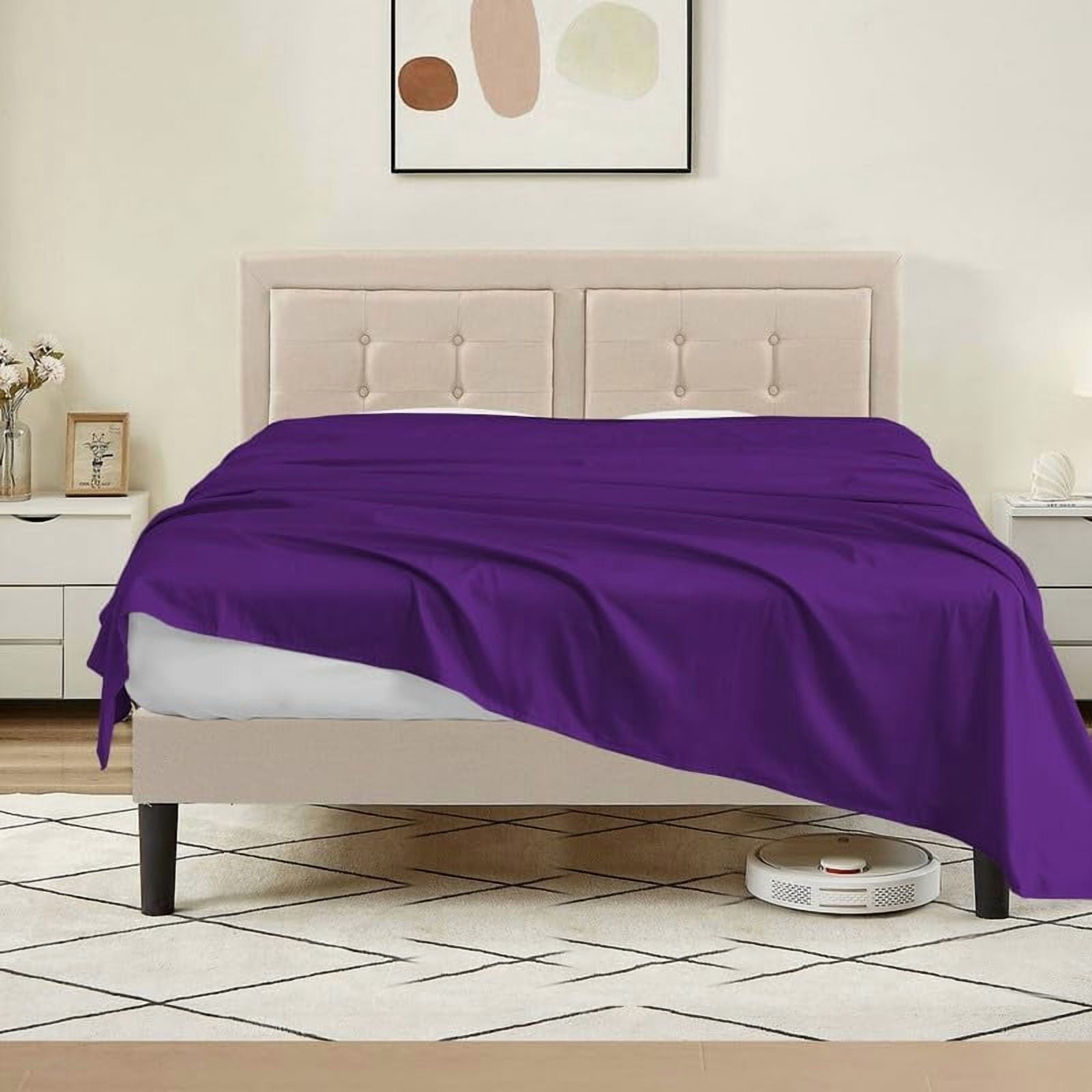 600 Thread Count One Piece Flat Sheet Only - 100% Egyptian Cotton Flat ...