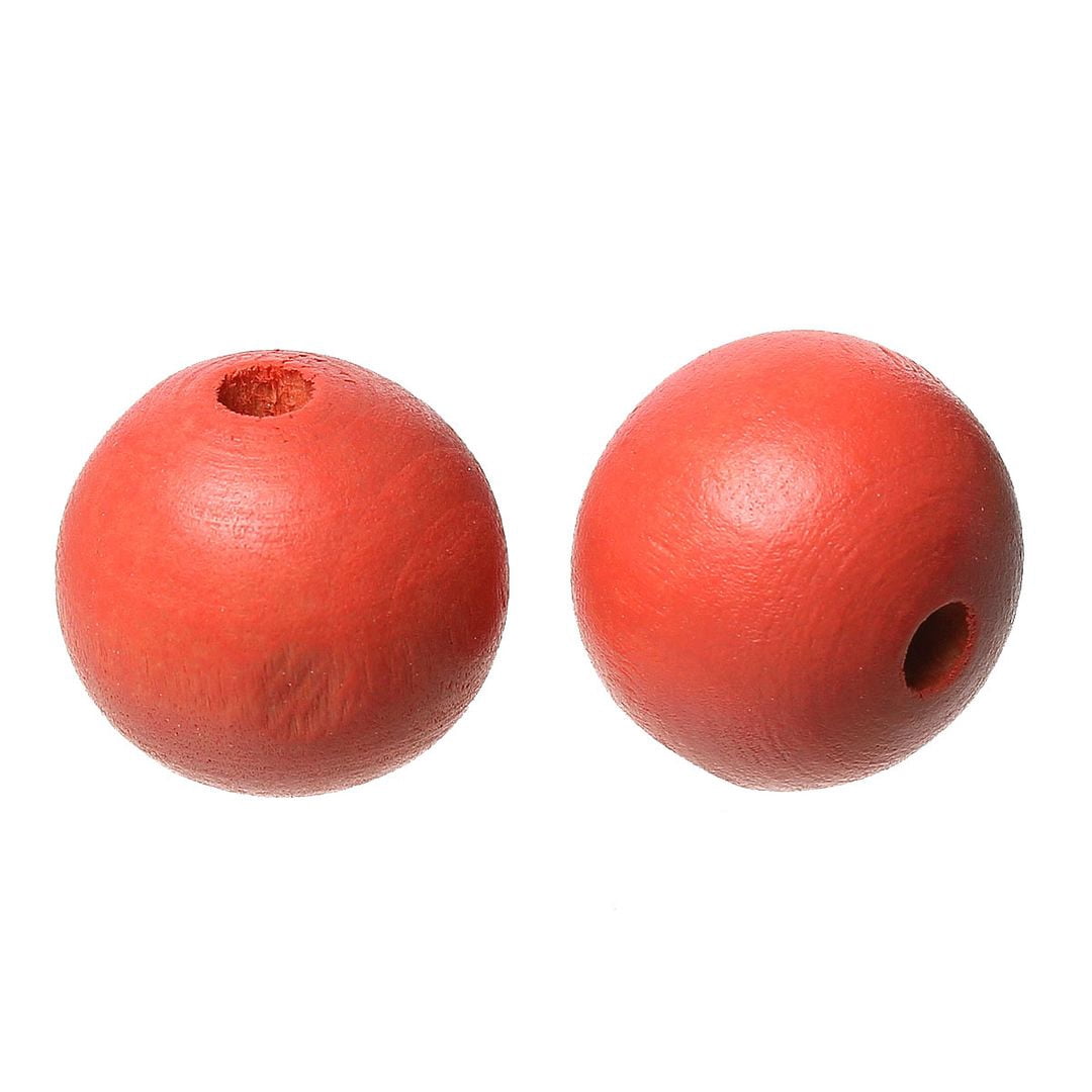 600 Watermelon Red Round Wood Beads Bulk 10mm x 9mm with 3mm Hole ...