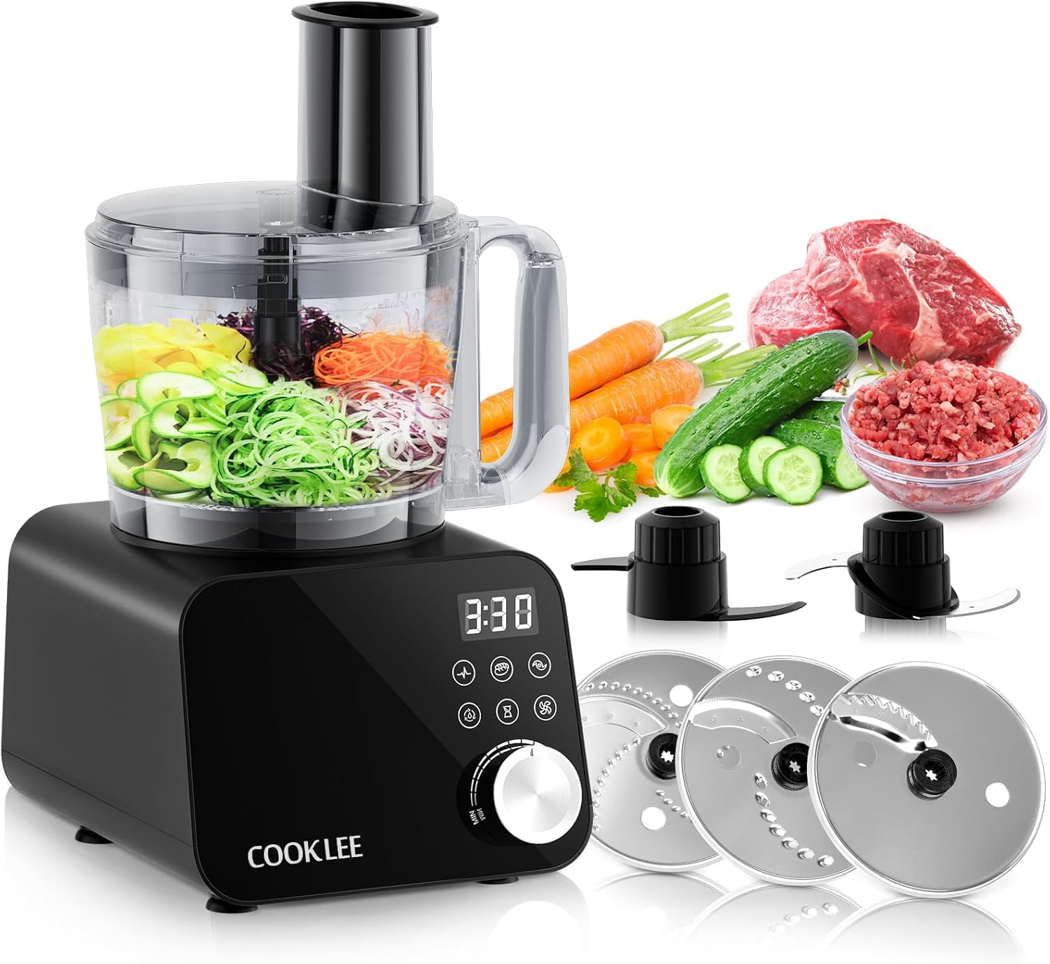 600 Watts 6 Functions Electric Vegetable Chopper for Chopping Mincing ...