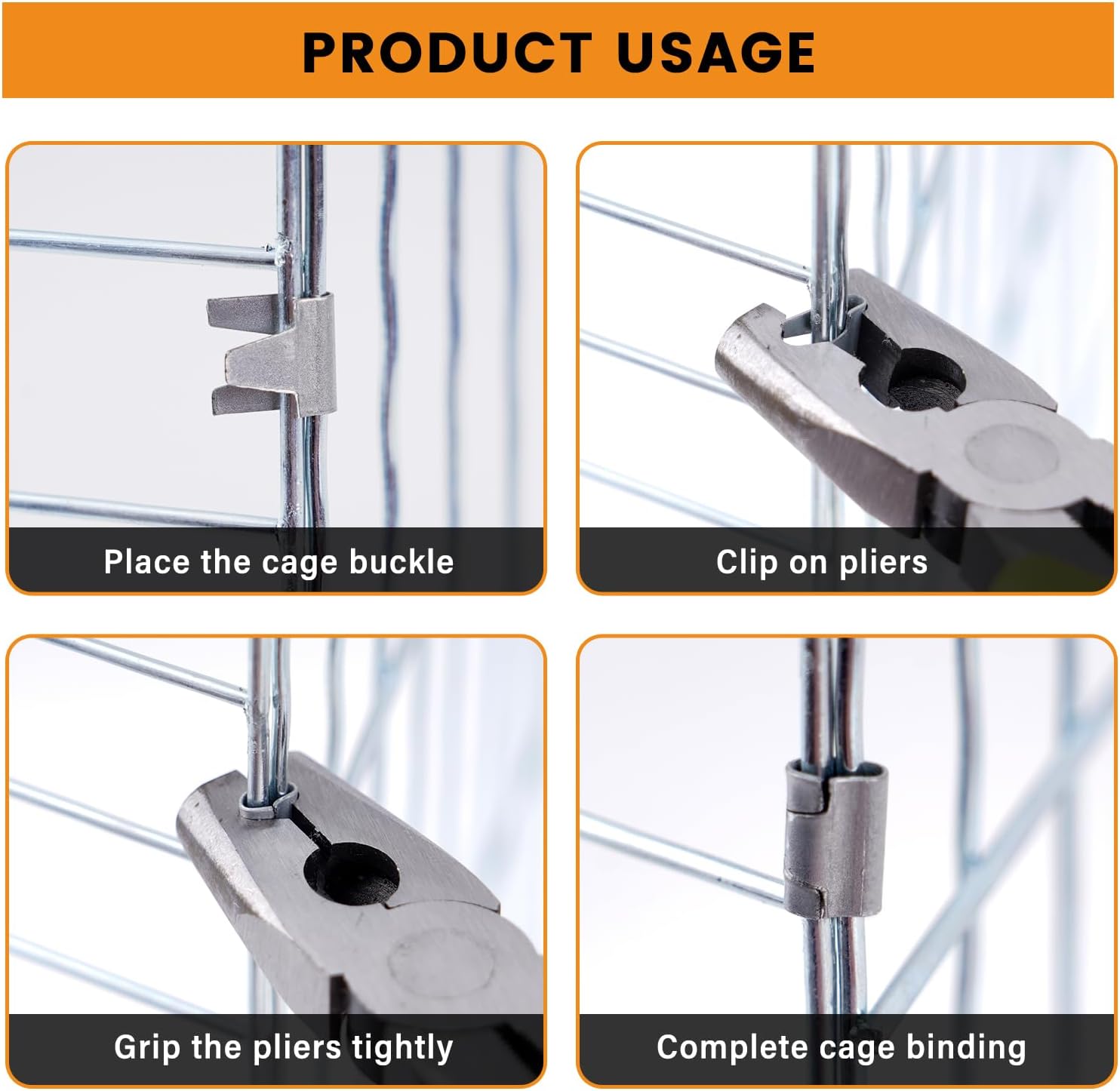 600 Wire Cage Clips and Pliers, Wire Cage Buckle Pliers Wire Cage ...