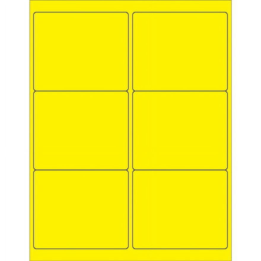 600 Yellow Rectangle 4 x 3 1/3" Laser Labels 6/Sheet - Walmart.com