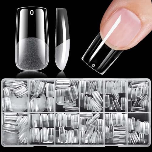 600 count Medium Square Tips, Soft Gel Tip Square Medium Nails ...