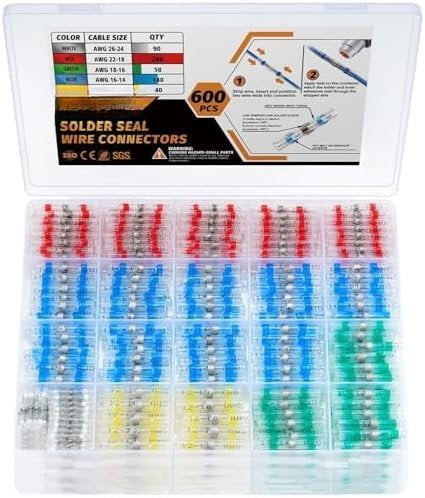600 count Solder Seal Wire Connectors, Heat Shrink Self Solderless Wire ...