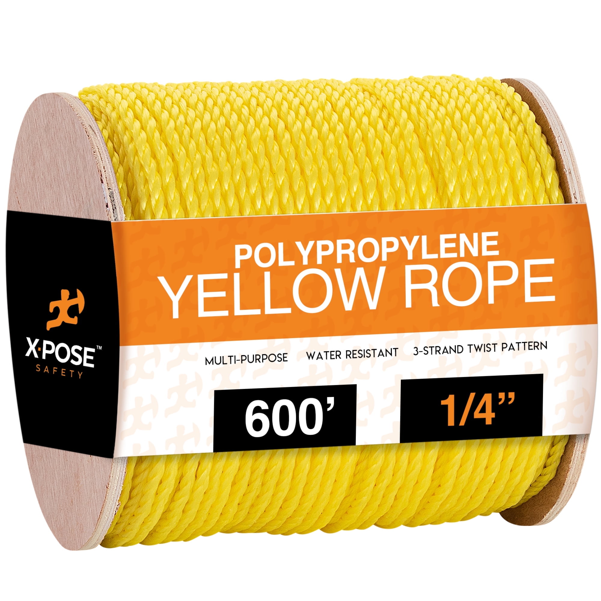 600 ft Twisted Polypropylene Rope - 1/4" - Yellow Floating Poly Pro ...