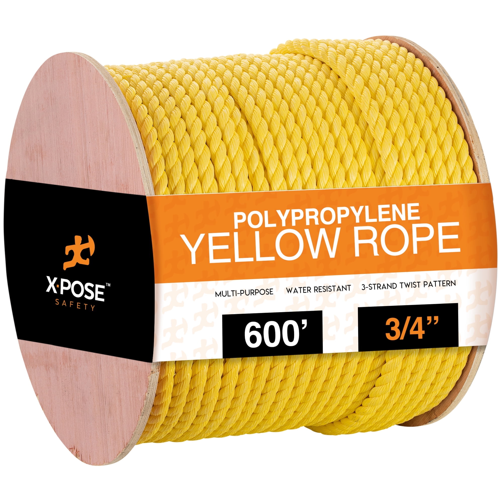 600 ft Twisted Polypropylene Rope - 3/4" - Yellow Floating Poly Pro ...