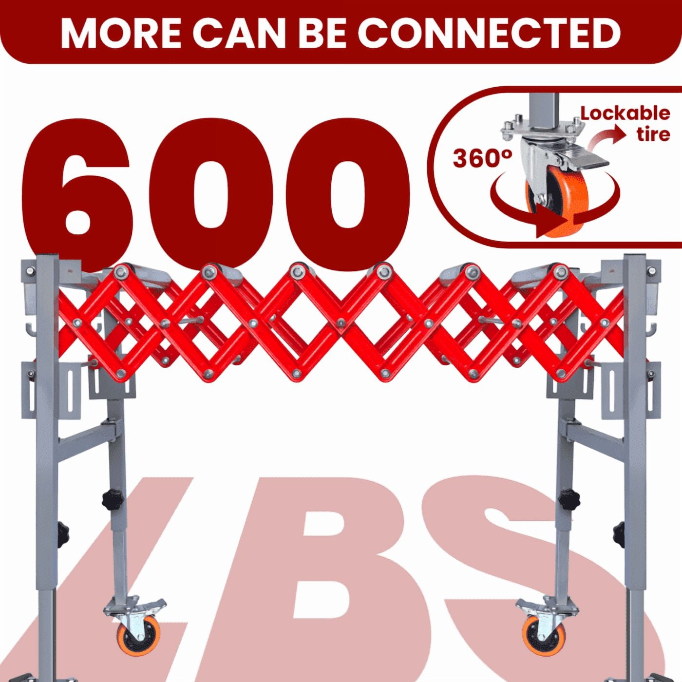 600 lbs Multi-Purpose Steel Conveyor Stand, Locking Wheel Roller Table ...