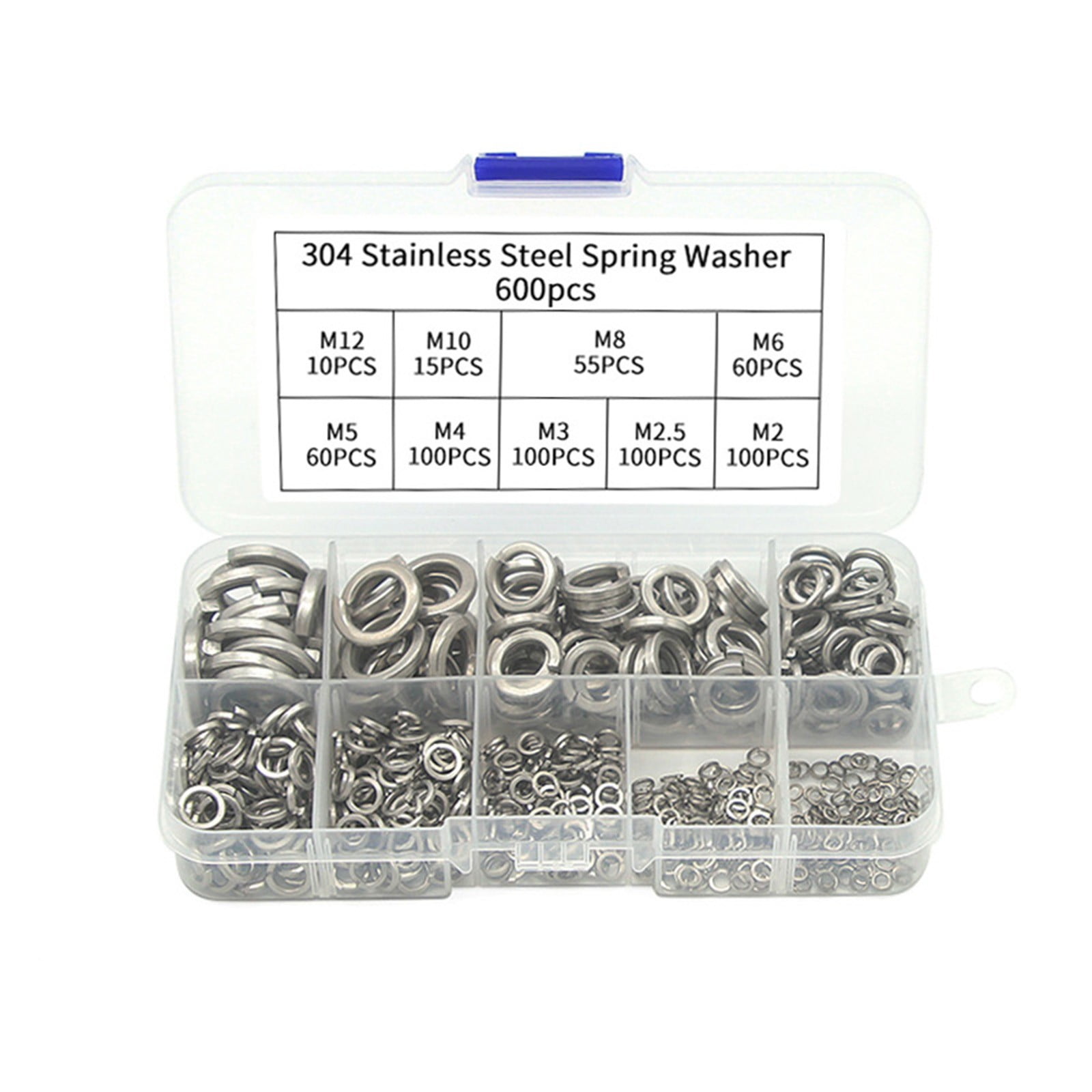 600 pcs Spring Washers Stainless Steel Spring Lock Washers Set for ...
