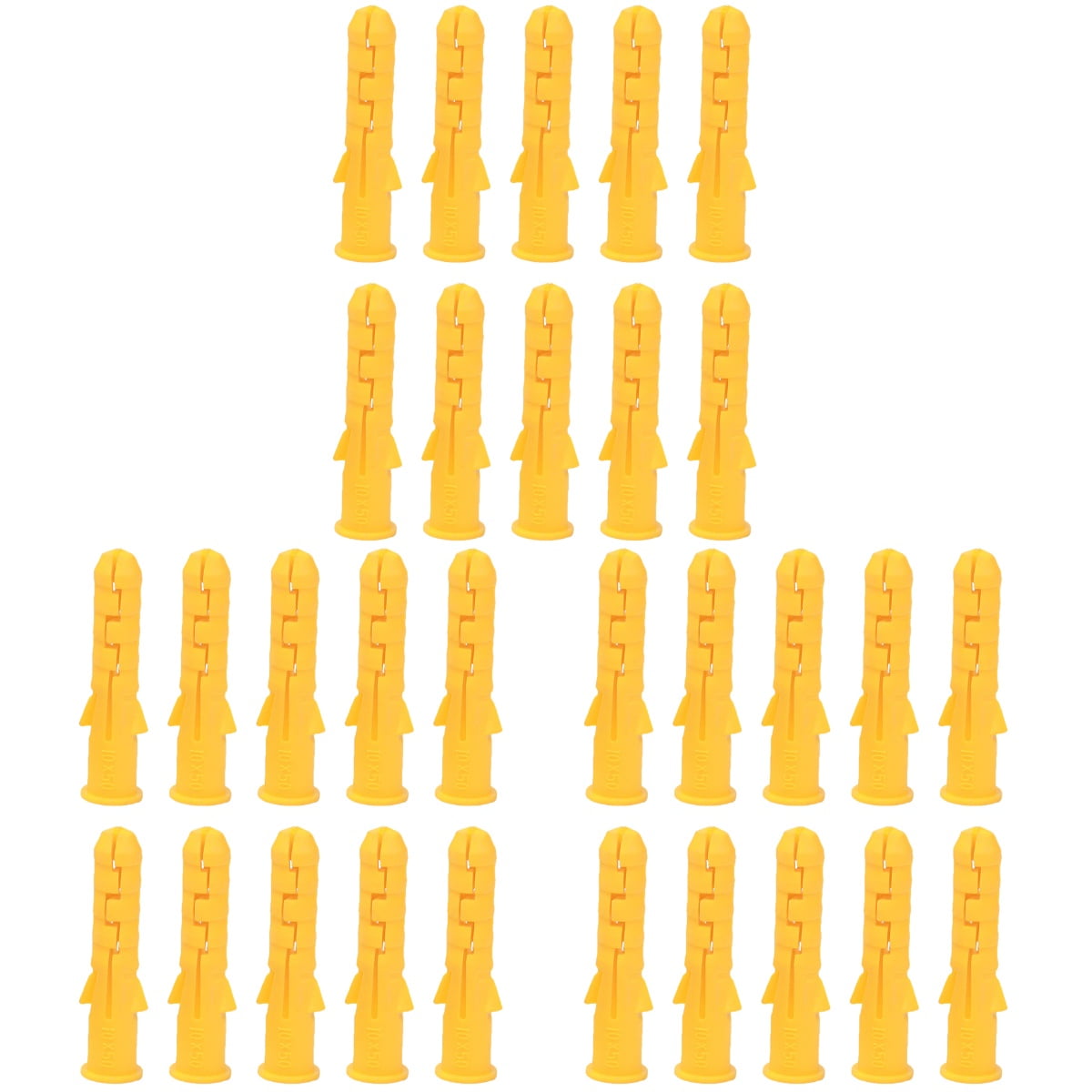 600 pcs Yellow Ribbed Plastic Wall Anchors Expansion Tubes for Secure ...