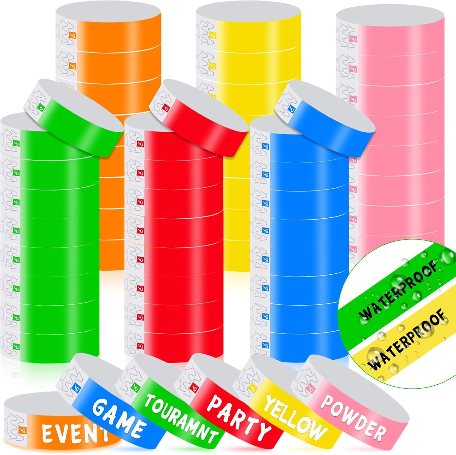 600 pieces 6 colors paper wristbands for events lightweight wristbands ...