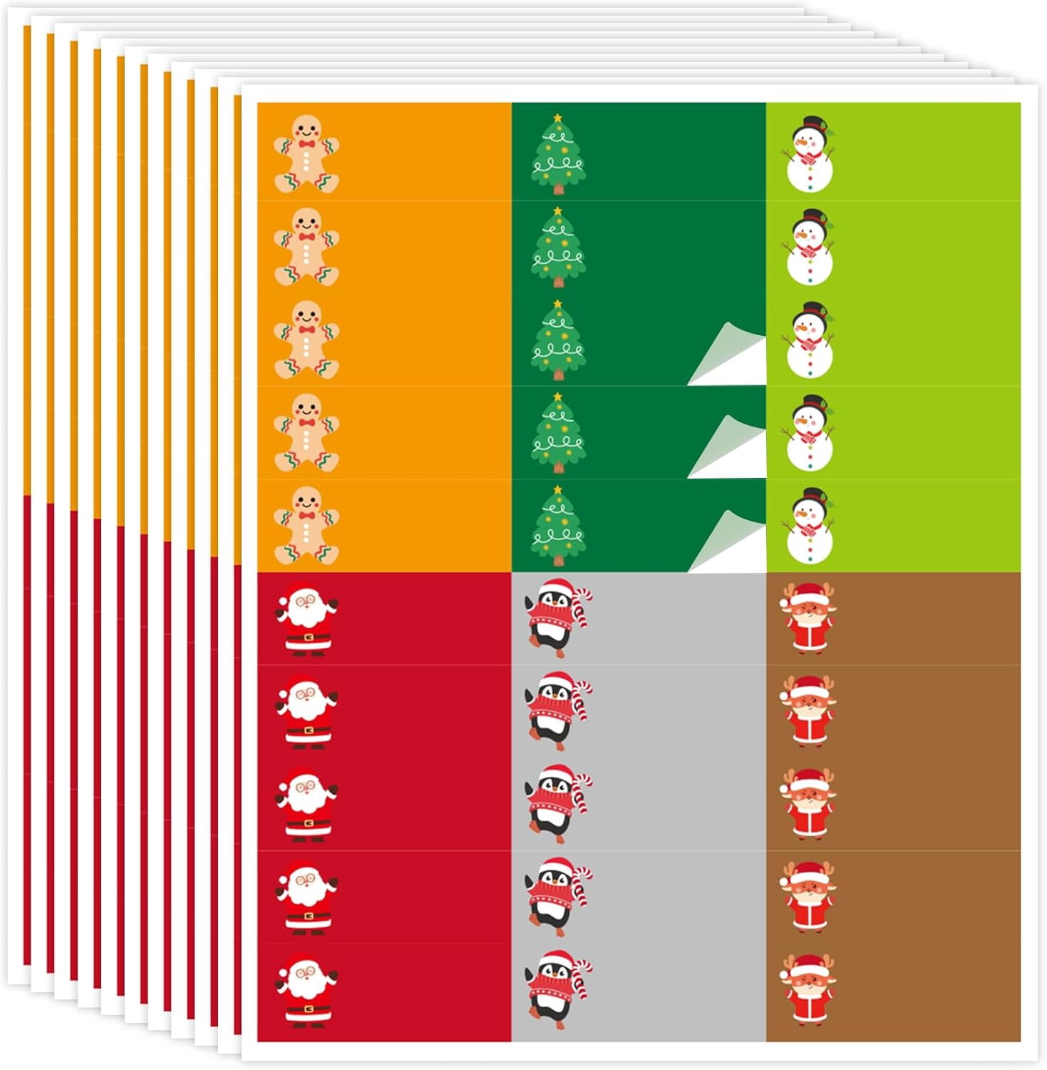 600 pieces of Christmas address labels, colorful cartoon gift labels ...