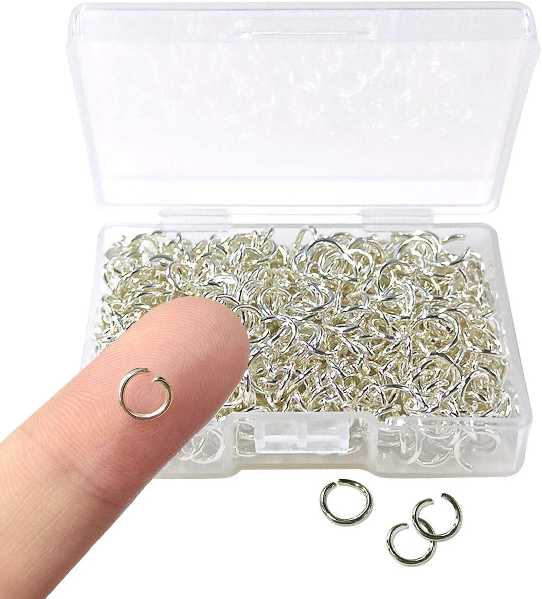 600 silver-plated open rings (6mm) - Jewelry making materials - Walmart.com
