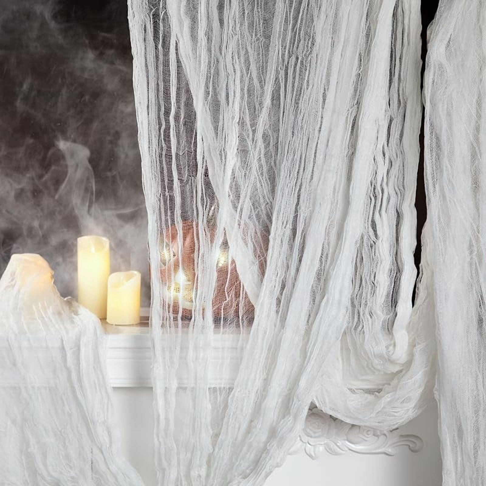 600" x 85" Creepy Halloween Cloth - Black Spooky Fabric - Large Creepy ...