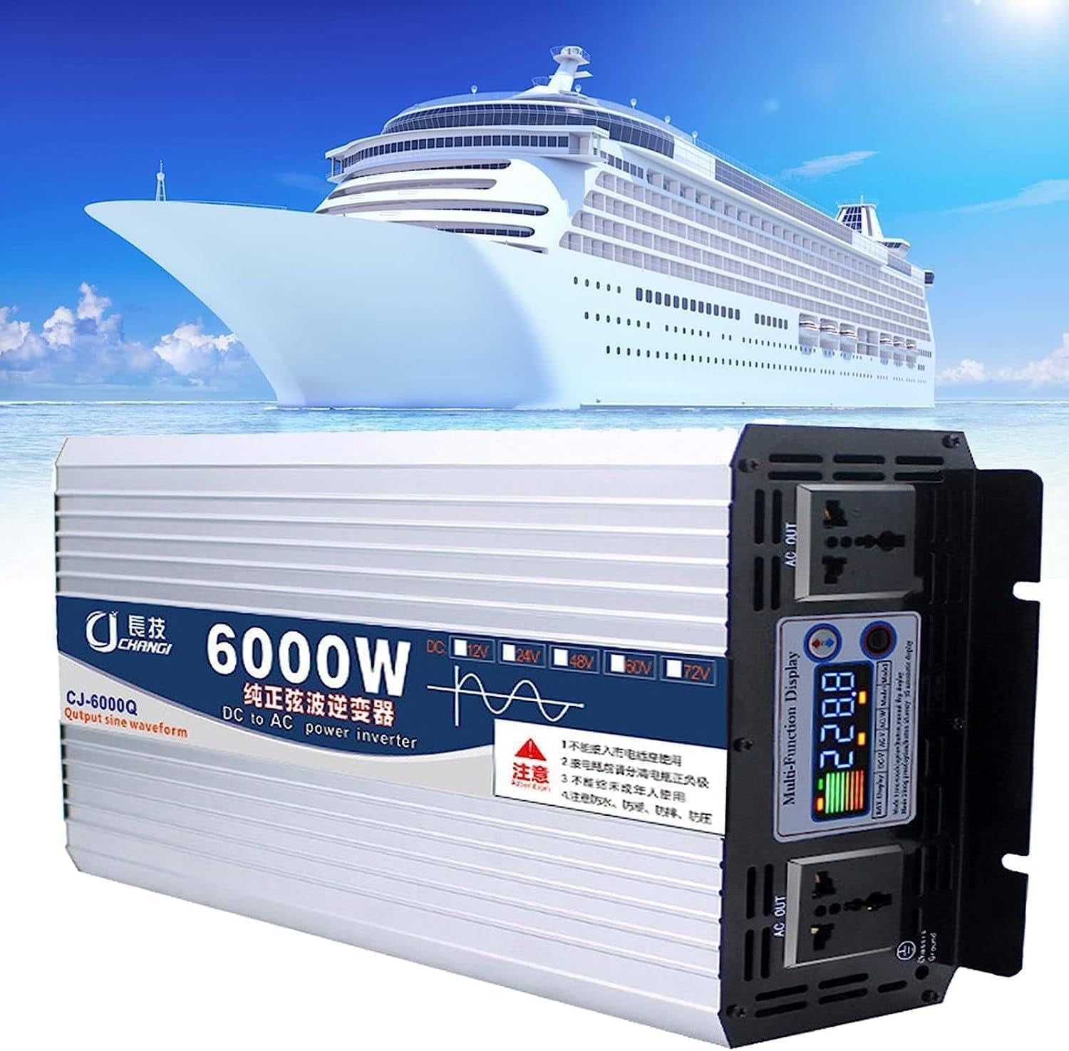 6000 to 12000 Watt Pure Sine Wave Power Inverter 12V to 220V Converter for Family Grid Solar ...