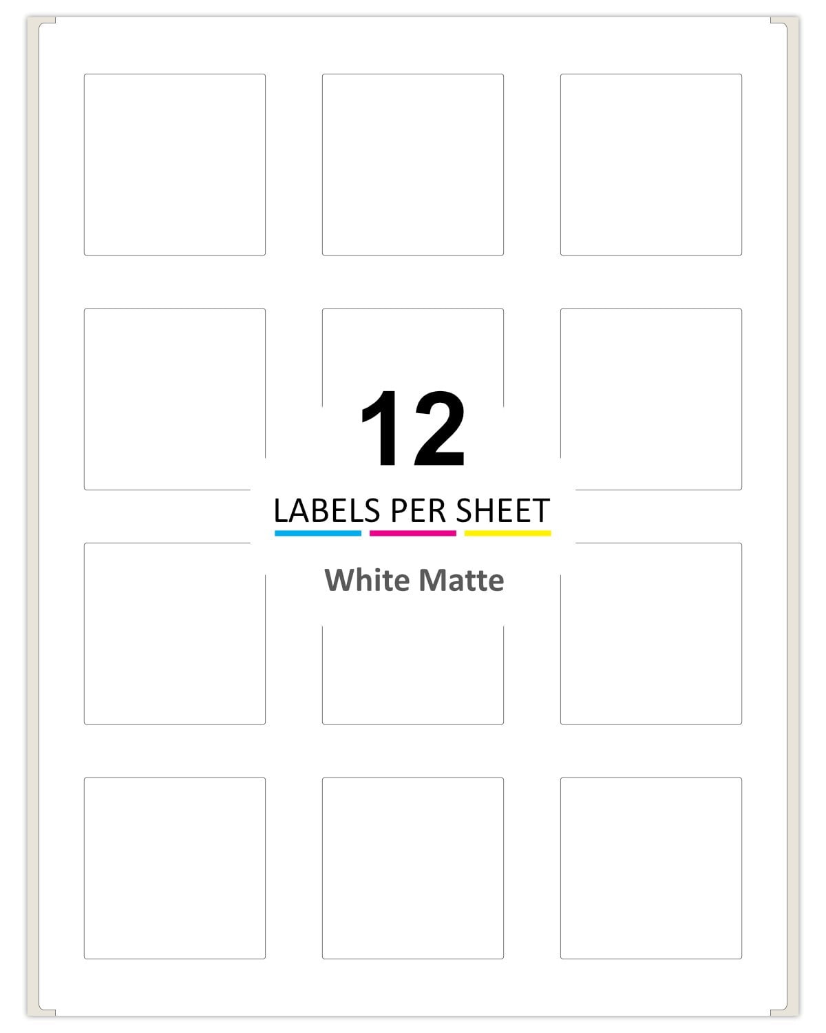 6000 2x2 Inch Printable Laser and Inkjet Sticker Square Labels 500 ...
