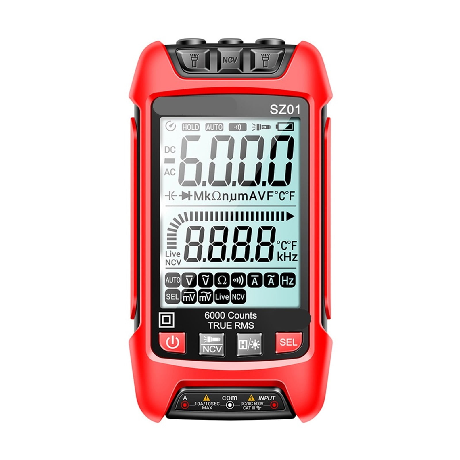 6000 Counts Digital Multimeter - Auto Range, True RMS, Handheld, High ...